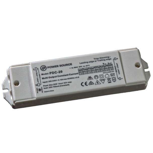 POWER SOURCE PDC-20 LED Driver Selectable CC 20W 3~42V 250~700mA AC Dimmable IP20 | Power ...